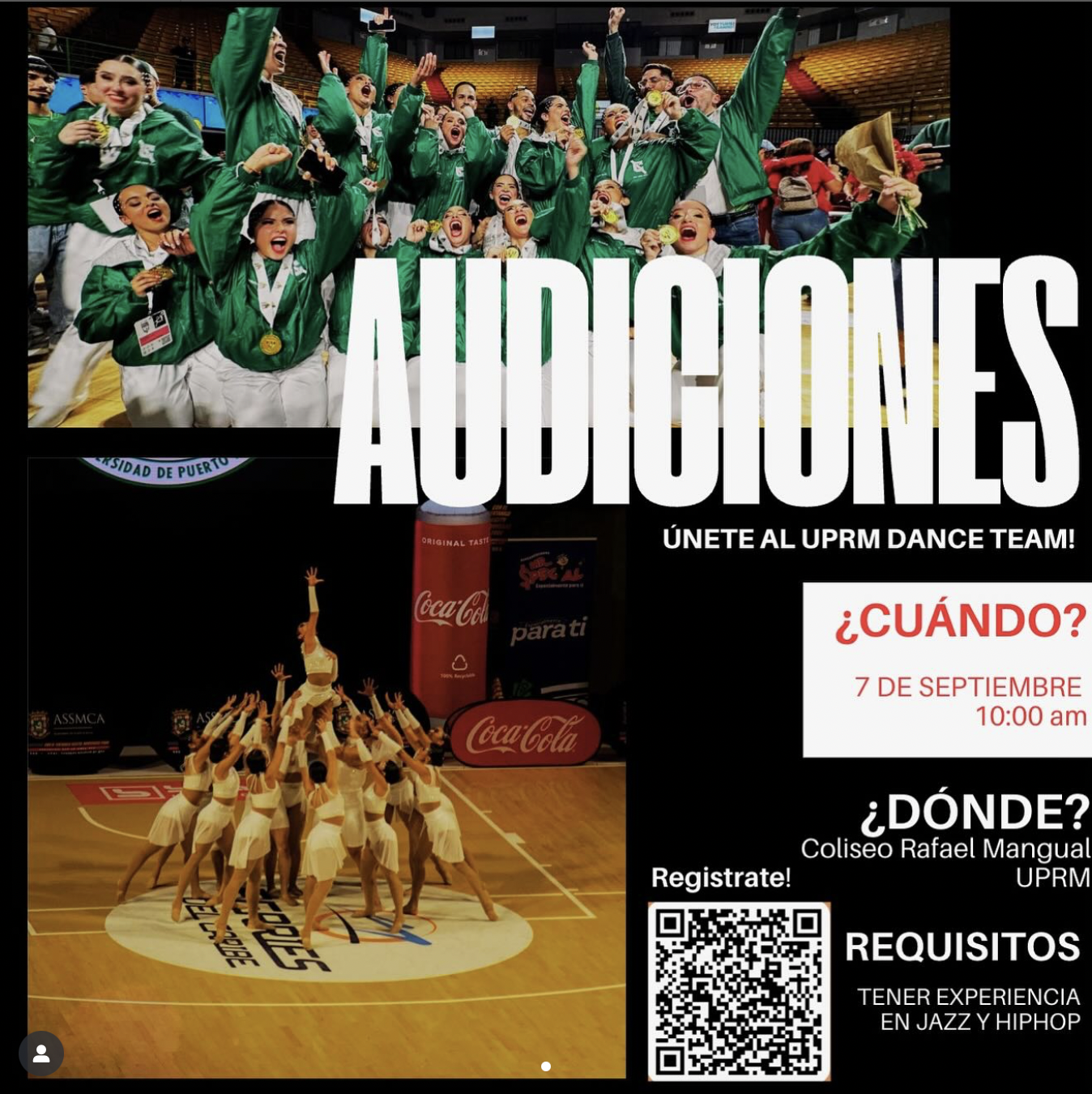 UPRM Audiciones Dance Team – Departamento de Actividades Atléticas