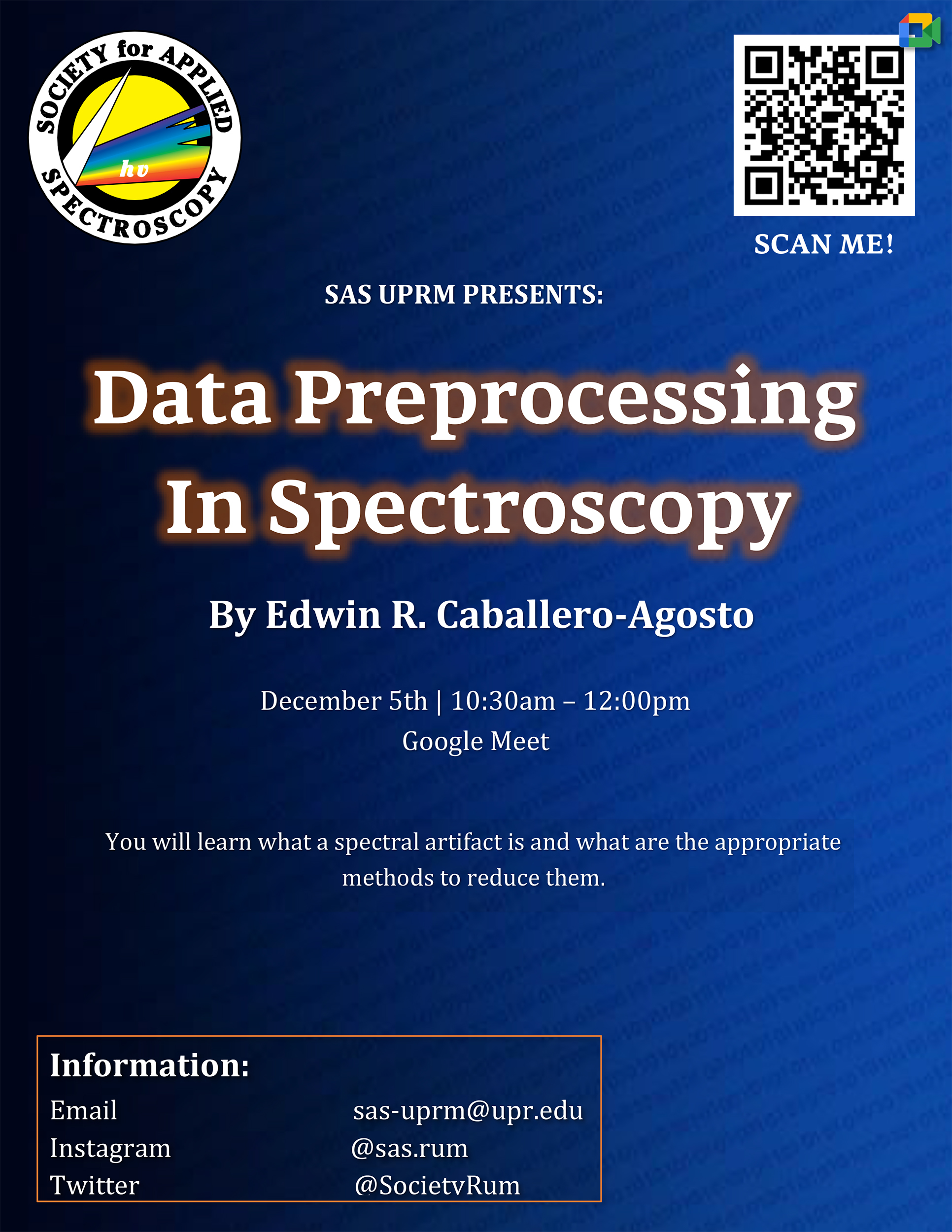 SAS Webinar Data Preprocessing – Center for Chemical Sensors (CCS) / Chemical Imaging and ...