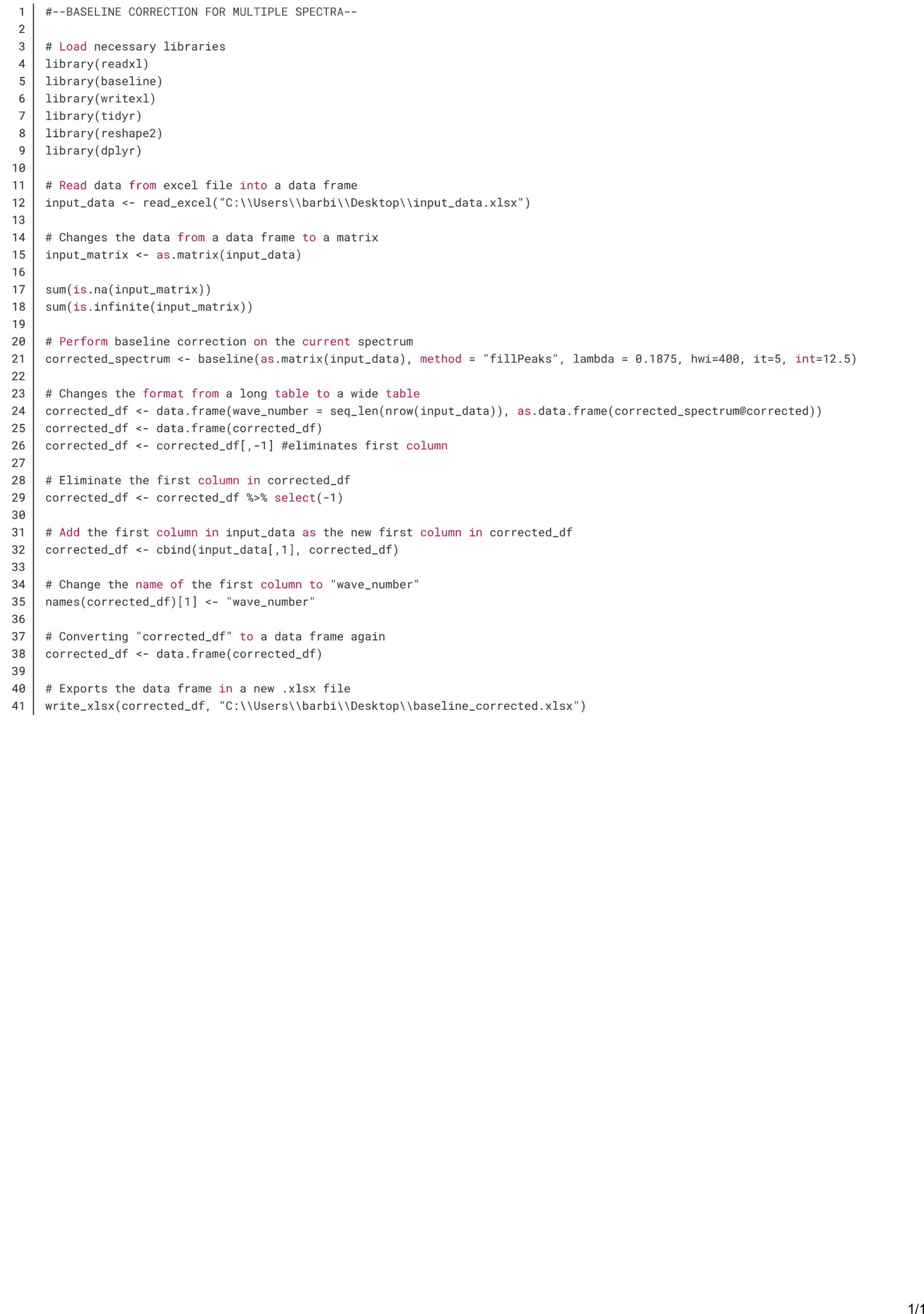 Corrects Baseline for Multiple Spectra in R – Center for Chemical Sensors (CCS) / Chemical ...
