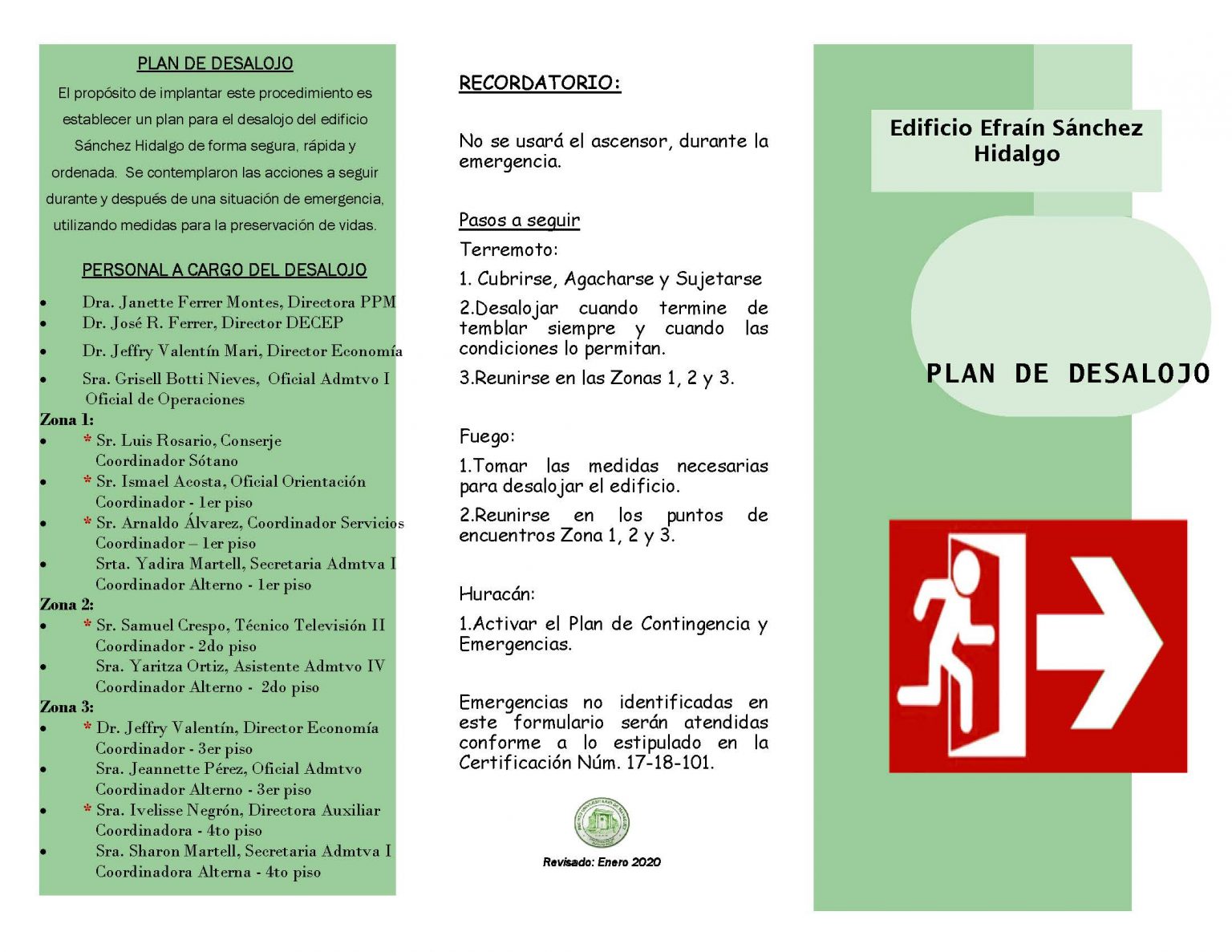 Plan de Desalojo - Departamento de Economía