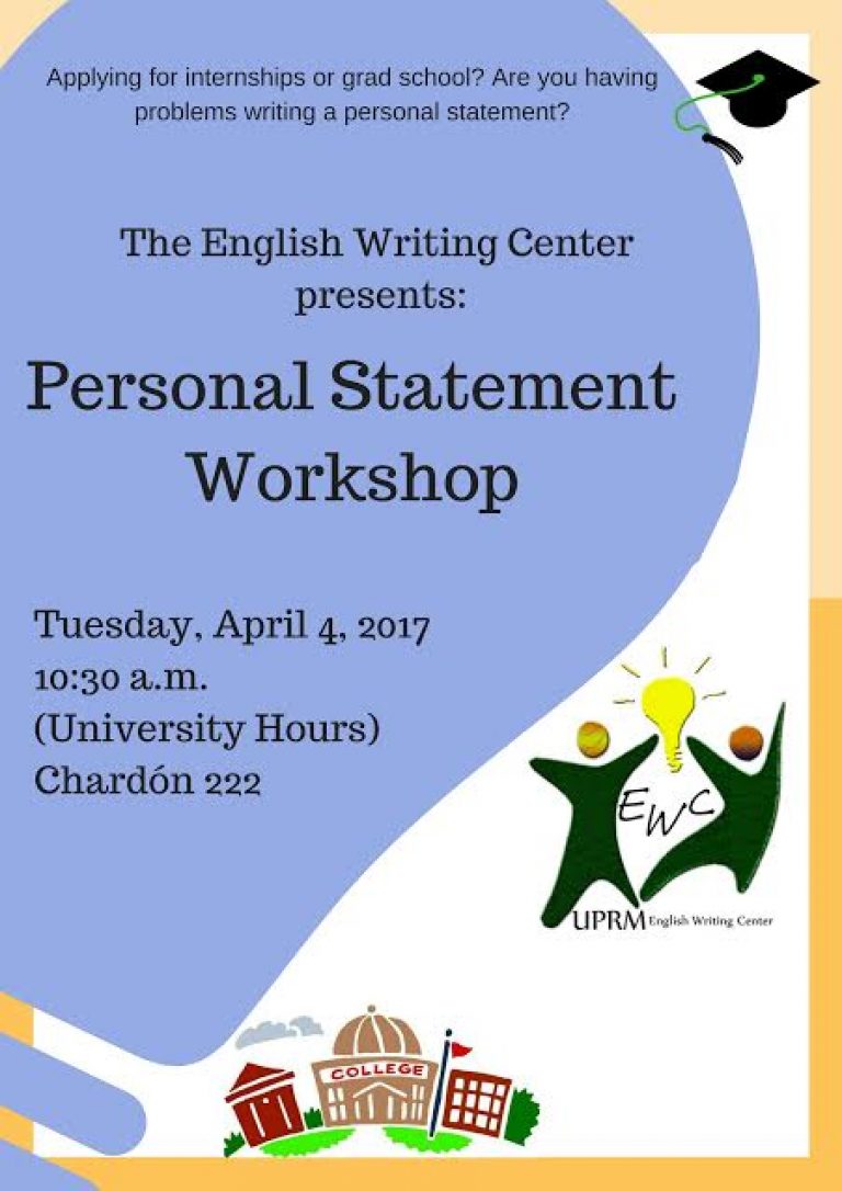 Personal Statement Workshop - English Department UPRM