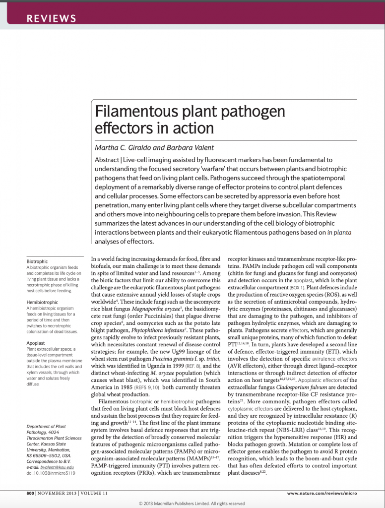 Filamentous plant pathogen effectors in action – Laboratorio de ...